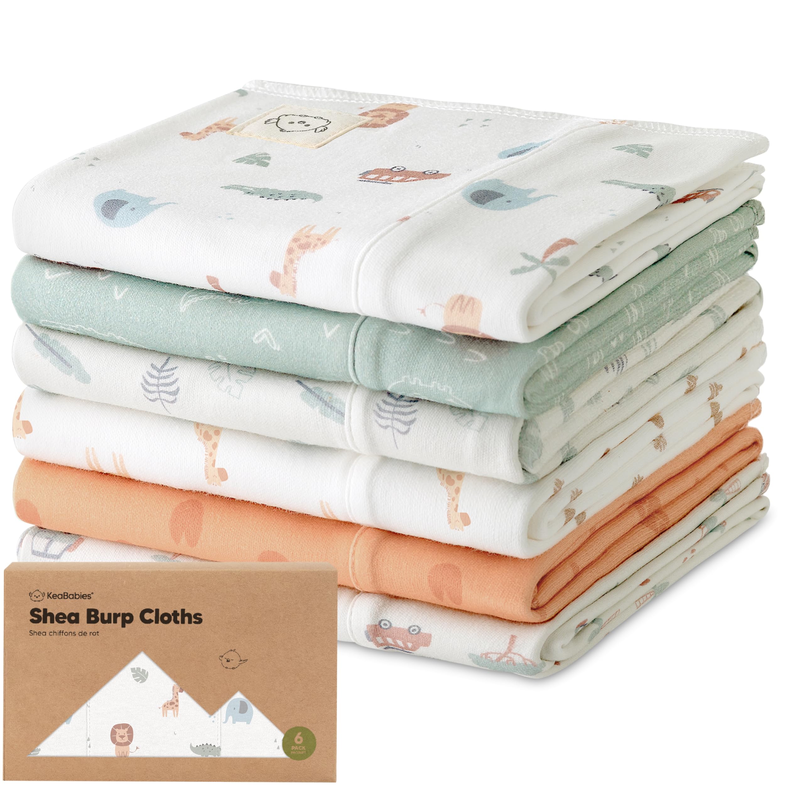 Organic Burp Cloths Baby Boy, Girl - 6-Pack Large Cotton Burping Cloths ...