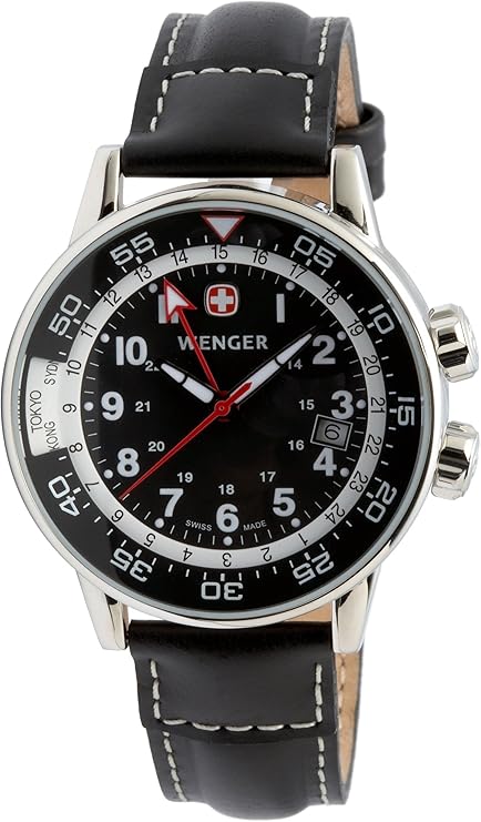 Wenger 'Commando' Open Date GMT Black Watch : Amazon.co.uk: Watches