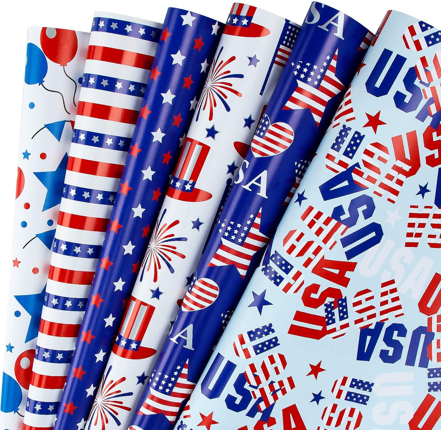 Amazon.com: WRAPAHOLIC Wrapping Paper Sheet - Memorial Day, 4th of July ...