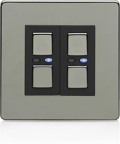 Lightwave LW420BLK Connect Series Smart Dimmer, 250 W, 240 V, Black ...