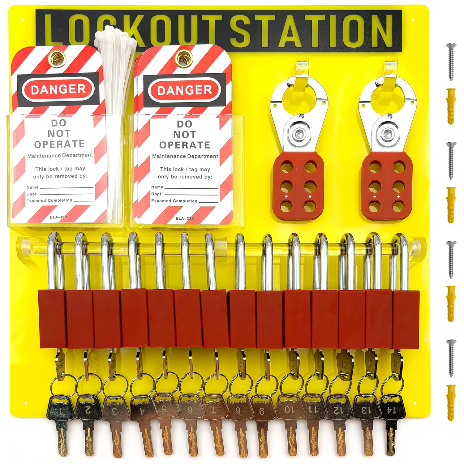 Mua Lockout Tagout Station Board Metal Kit with Lock Out Tag Out Loto 2 ...