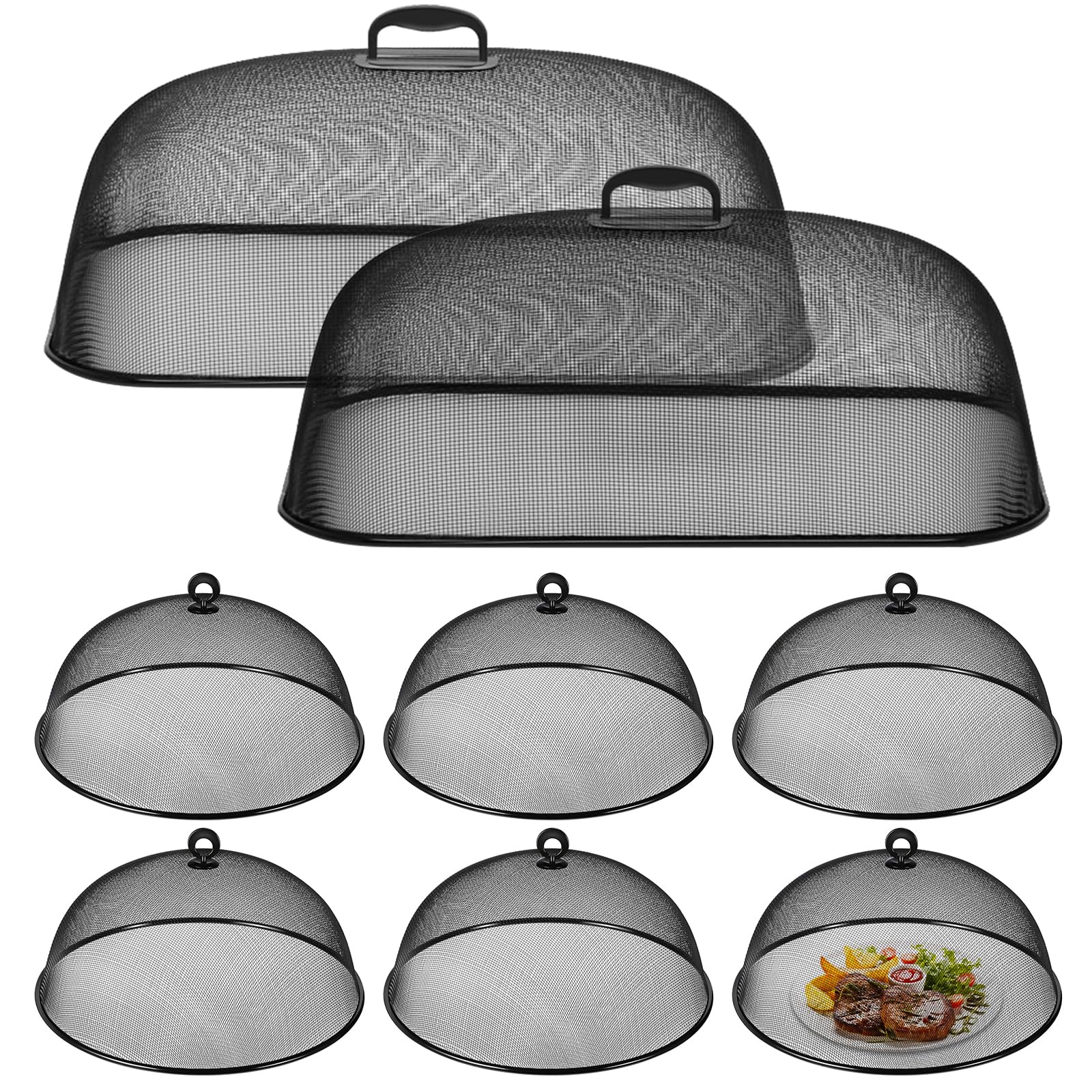 8 Pcs Metal Mesh Screen Food Cover for Outdoors Set Including 2 Pcs ...