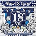 Amazon.com: Wonmelody 18th Birthday Party Decorations Silver Navy Blue for Boys and Girls Happy ...