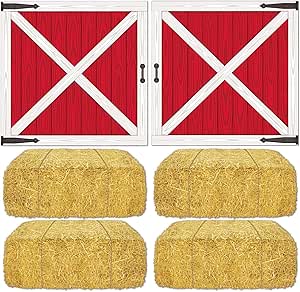 Amazon.com: Barn Loft Door & Hay Bale Props Party Accessory (1 count ...