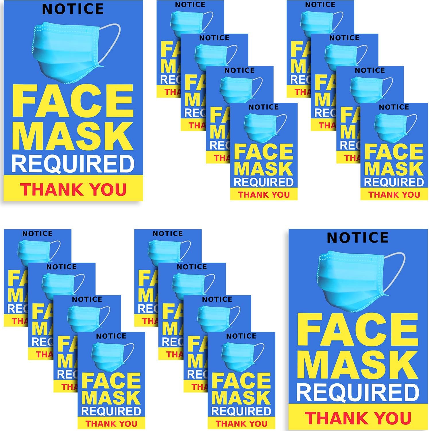 10 Pieces Face Covering Required Sign, 7 x 10 Inch Safety Public Window ...