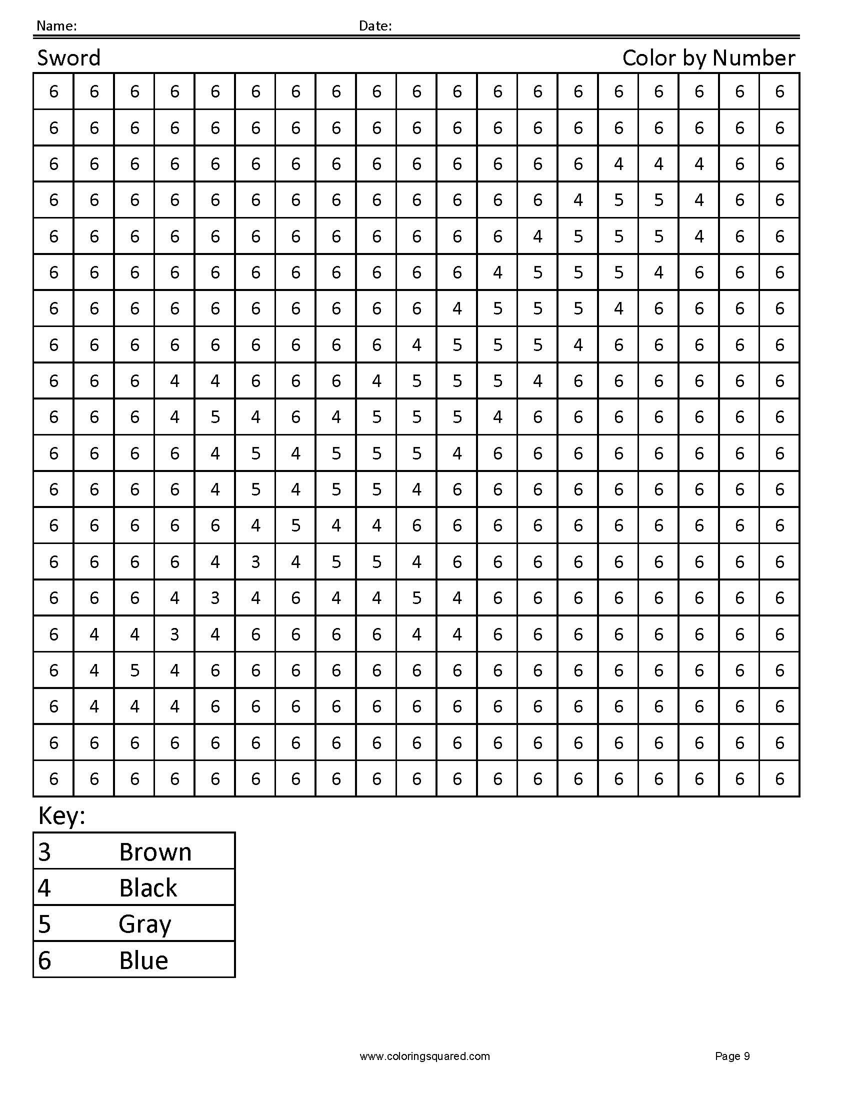 Color By Number Coloring Square D Minecraft Coloring Pages