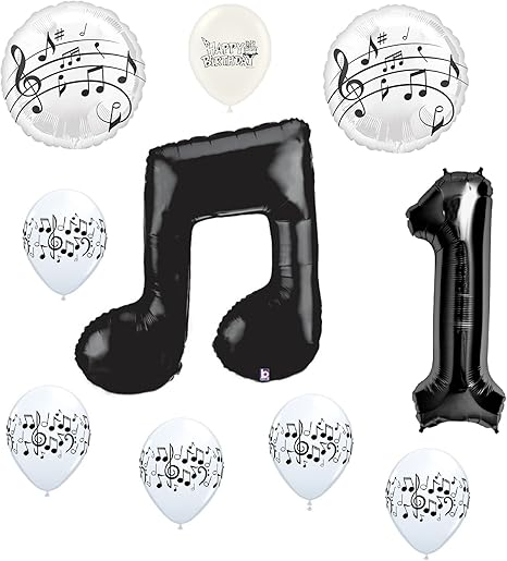 Amazon.com: Music Notes Balloons Bouquet Bundle with Birthday 1-9 ...