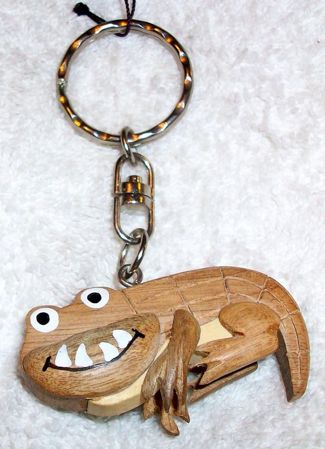 Amazon.com : Wooden Hand Crafted Crocodile Key Ring, Key Chain, Key ...