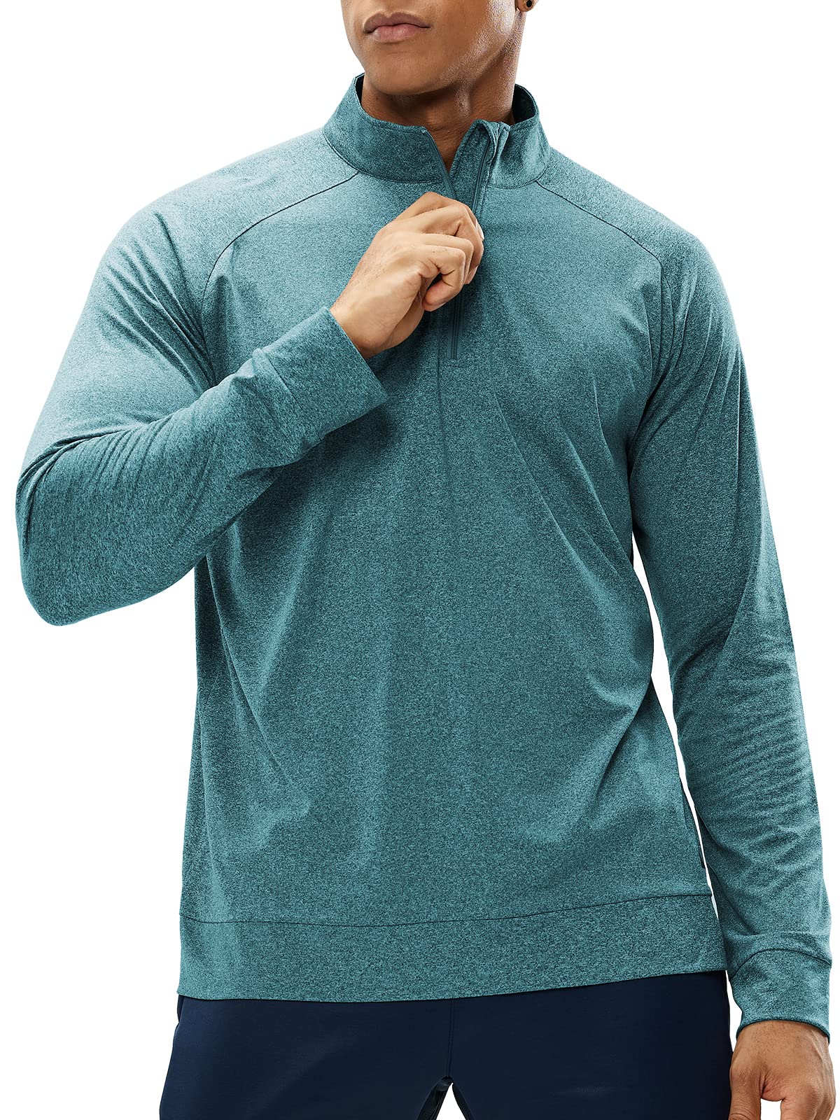 MIER Men's Quarter Zip Long Sleeve Pullover Shirts Golf Hiking Running ...