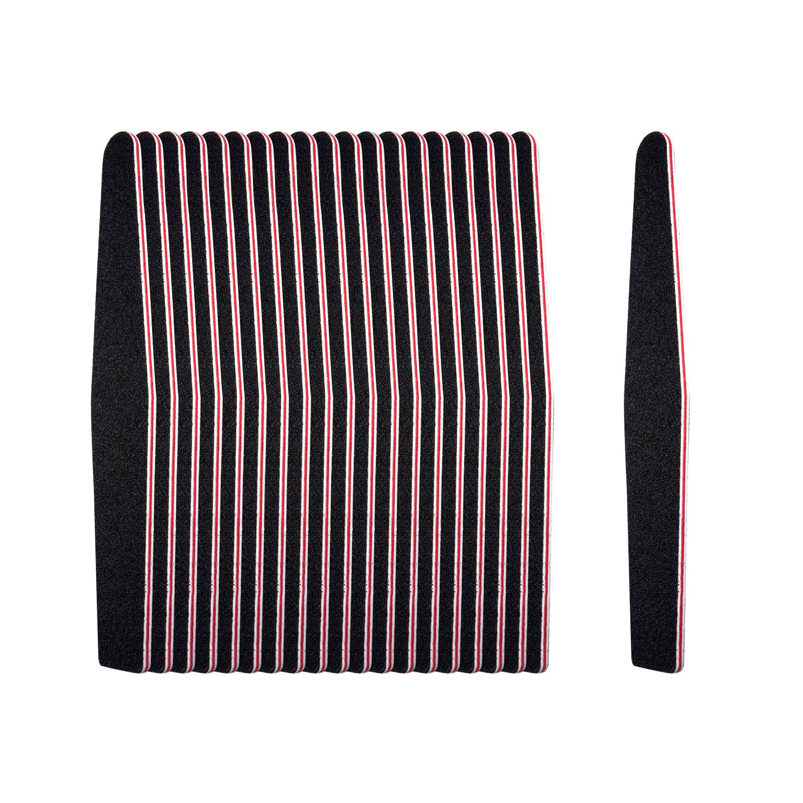 LNAUJS 20 Pack 100/180 Grit Nail Files, Black Professional Reusable ...