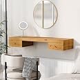 Amazon.com: KOYVRY Floating Desk with Drawers - Floating Makeup Vanity ...