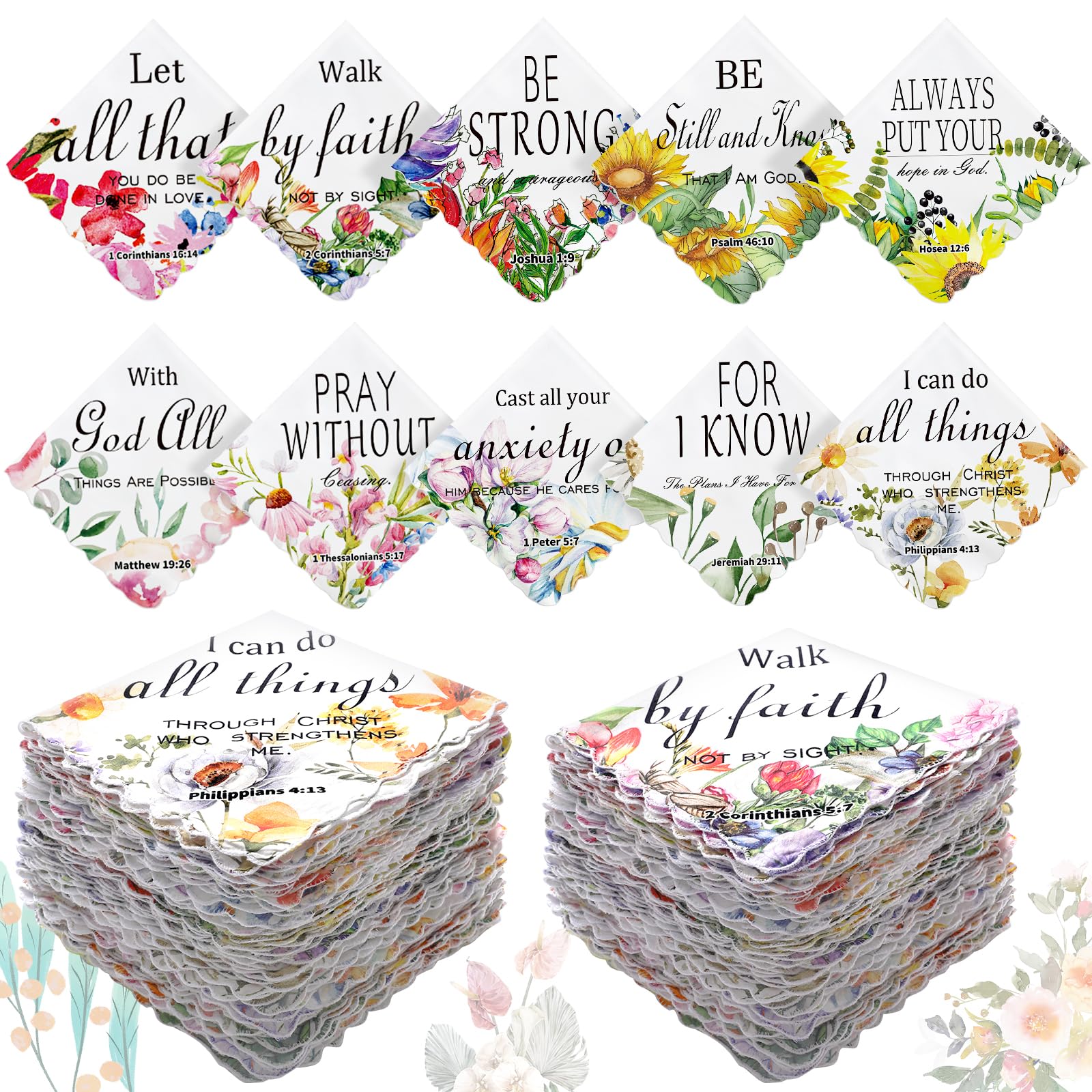 Sel Natural Christian Gifts Handkerchiefs for Women Inspirational ...