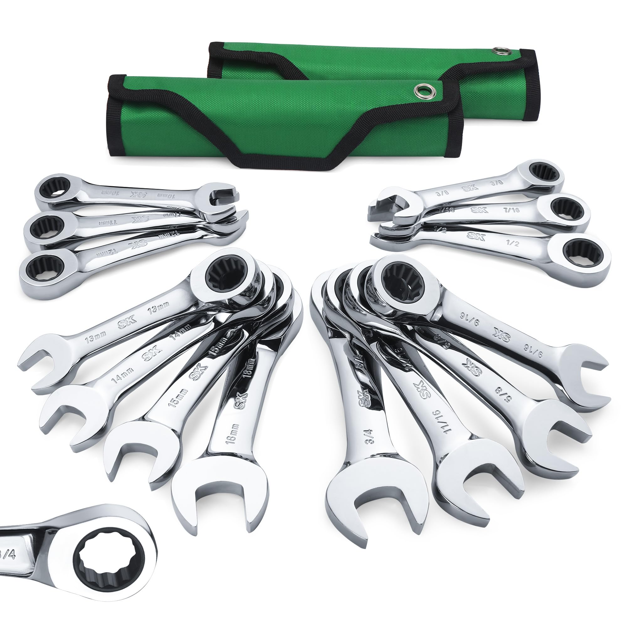S K Ratcheting Wrench Set