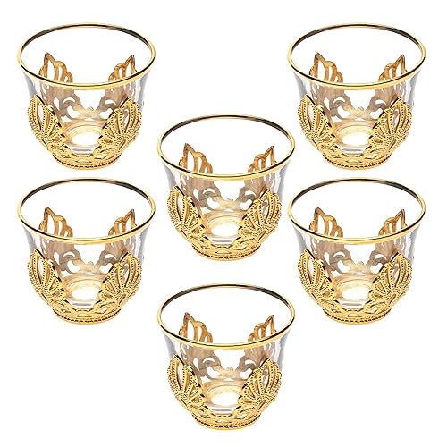 Turkish Coffee Cup, Set of 6 Arabic Turkish Greek Coffee Mirra Glass ...