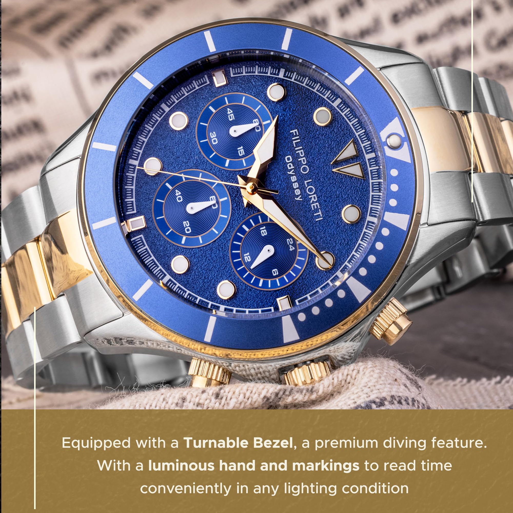 Mua FILIPPO LORETI Odyssey - Wrist Watch Two Tone Gold Blue Dial ...