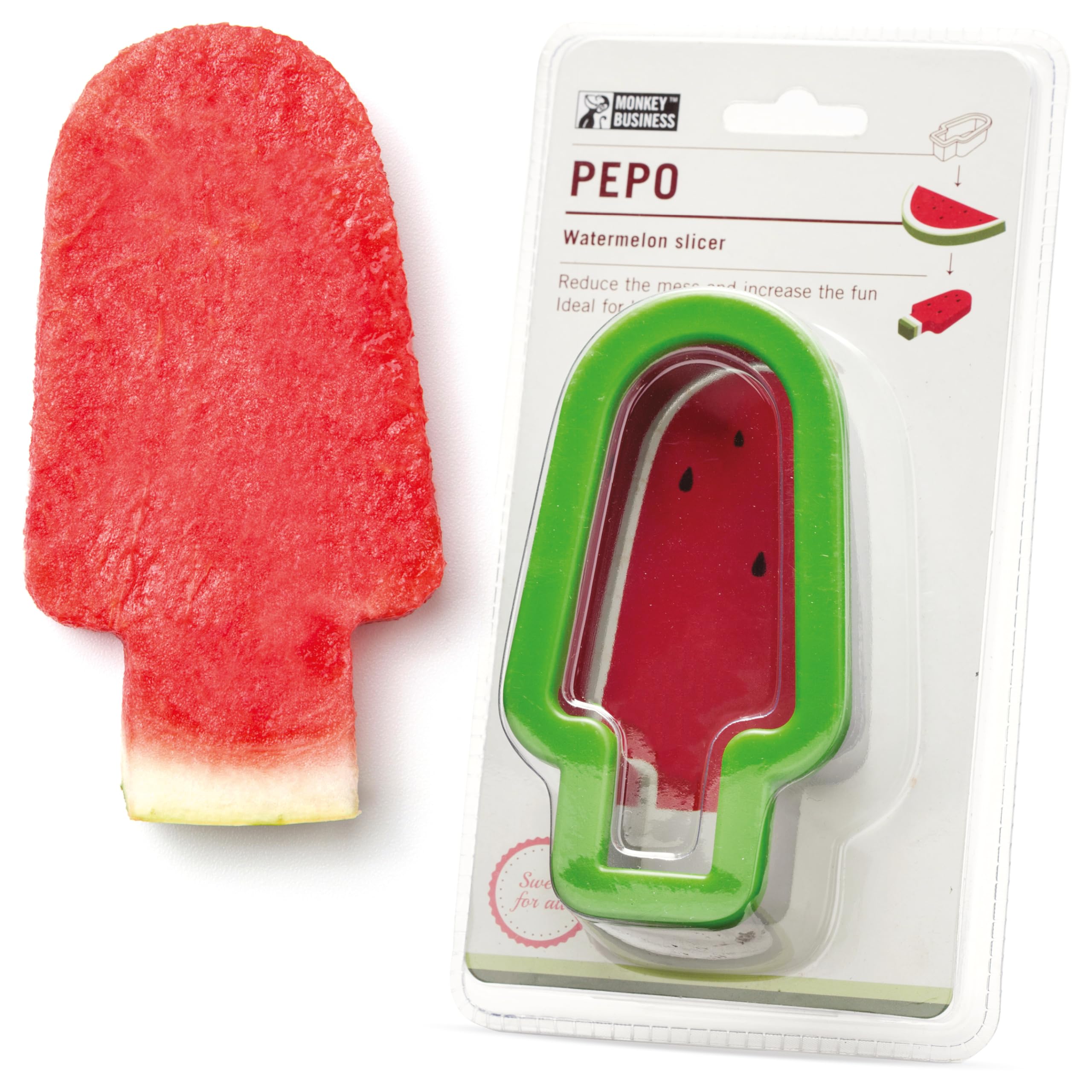 Monkey Business Pepo Watermelon Popsicle Cutter Mold, Stainless Steel ...