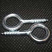 2 x Heavy Duty 75mm Screw Eye Bolt Lag Eye Bolt Fixing With 15mm Eyelet ...