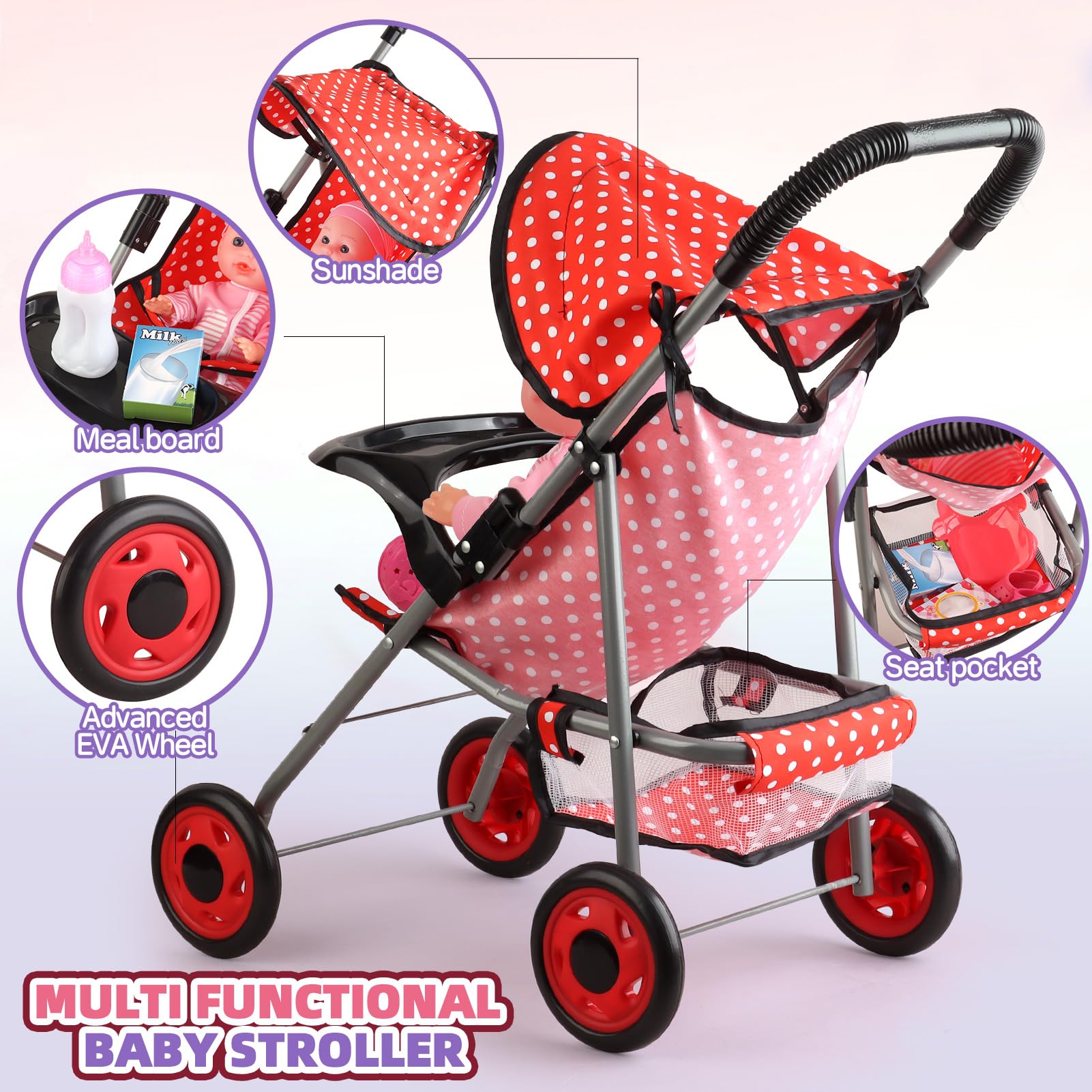 Mua Baby Doll Stroller Set with 12" Baby Doll,19 PCS Baby Doll ...
