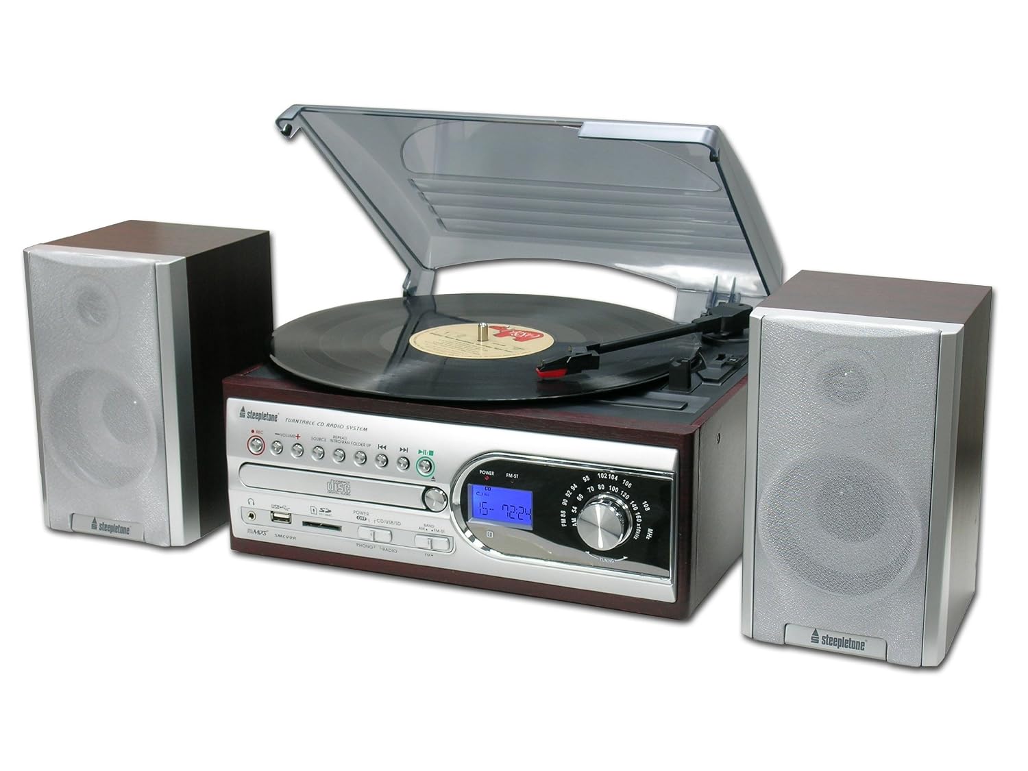 Steepletone USB 4 in 1 Retro Music System (Vinyl/CD/Radio/MP3 ...