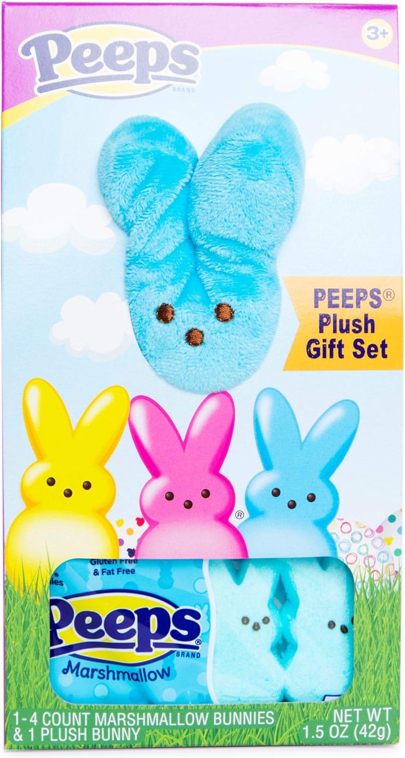 Amazon.com: Peeps Gift Set - Blue Marshmallow Peeps Bunnies with Blue ...