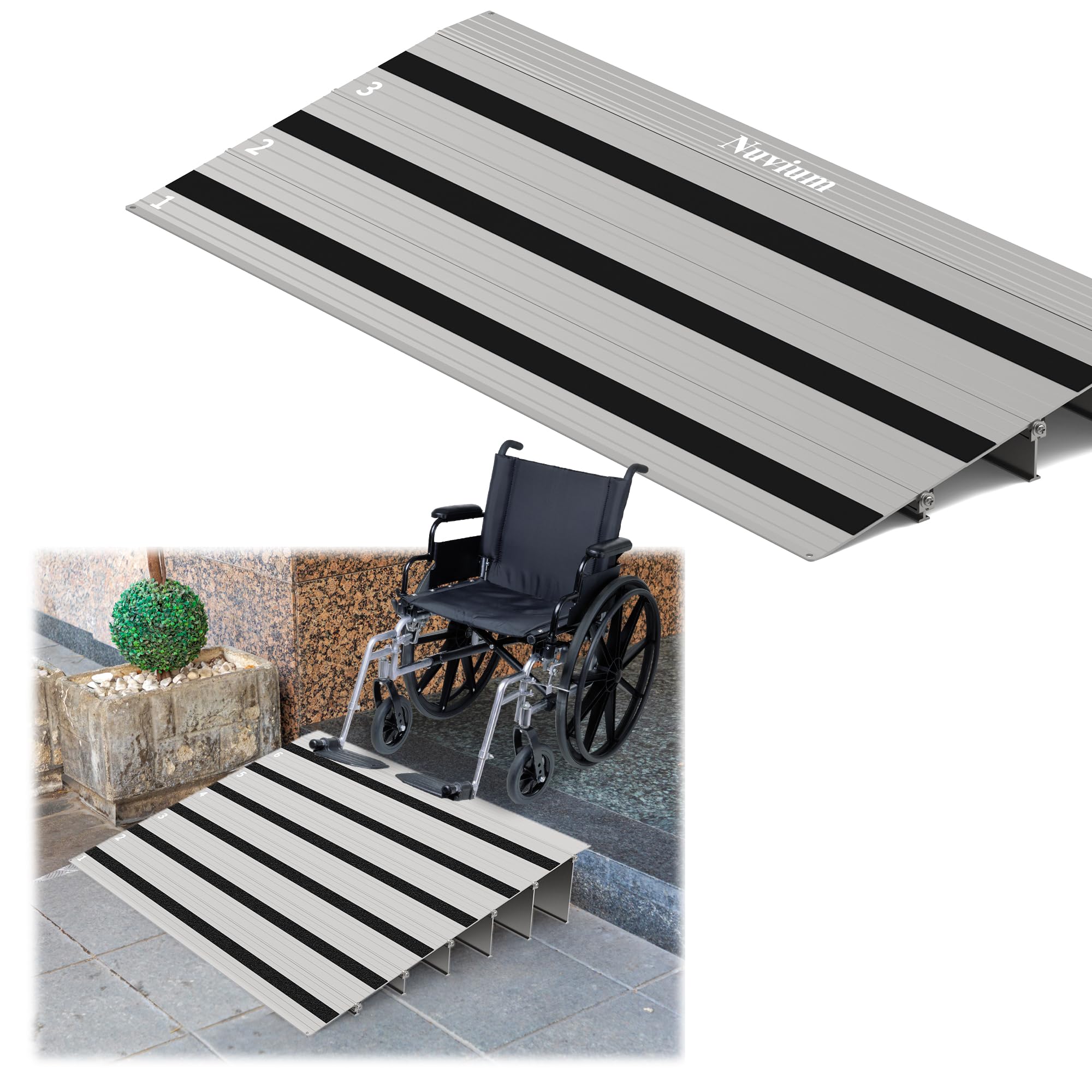 Nuvium 3" Rise Door Threshold Ramp with Updated Fixable Screws, Stable ...
