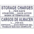 Amazon.com: Storage Charges $_ PER Day Starting_ Days After Work is ...