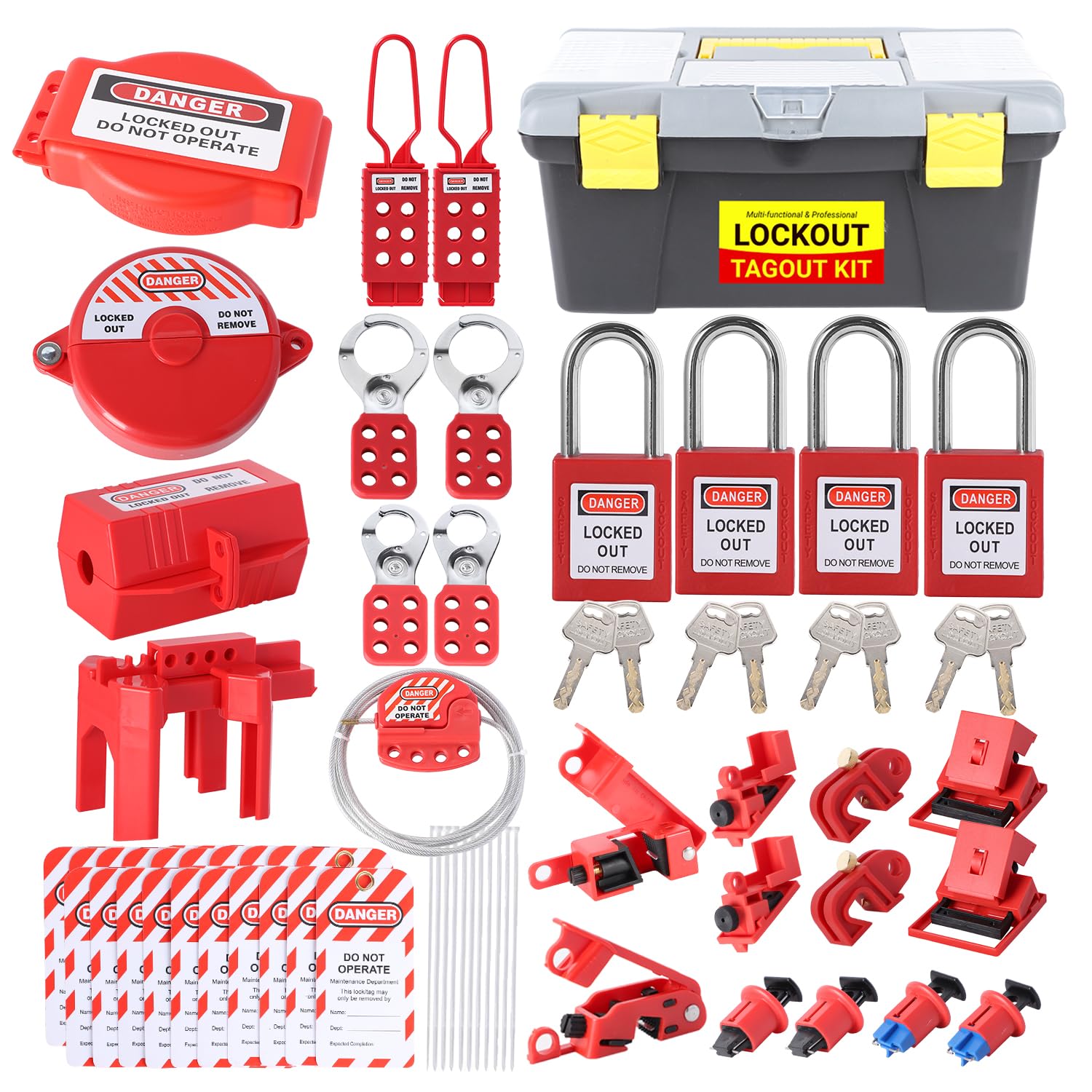 Mua Multi-functional Lockout Tagout Kit 70+ Pcs Loto Kit with Safety Padlock & Lockout Hasp ...