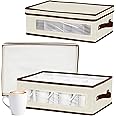 Amazon.com: homyfort 2 Pack Mug Storage Box with Dividers, China Cup ...