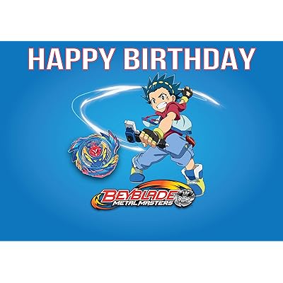 Buy 8.3 x 11.7 Inch Edible Square Cake Toppers – Beyblade Themed ...