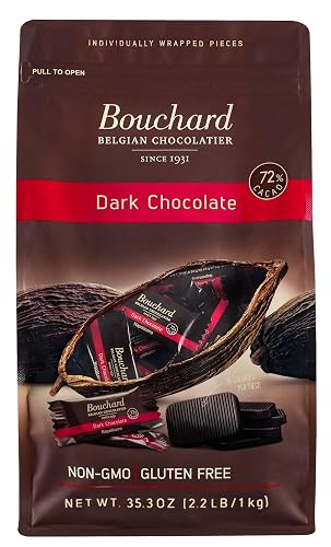 Bouchard Belgian Dark Chocolate Gluten-Free 72% Cacao (35.3 OZ / 2.2 LB ...