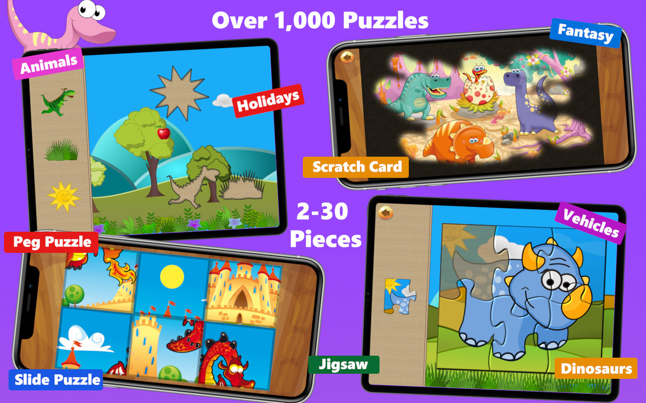 Dino Puzzle Free: Kids Games - Jigsaw puzzles for toddler, boys and ...