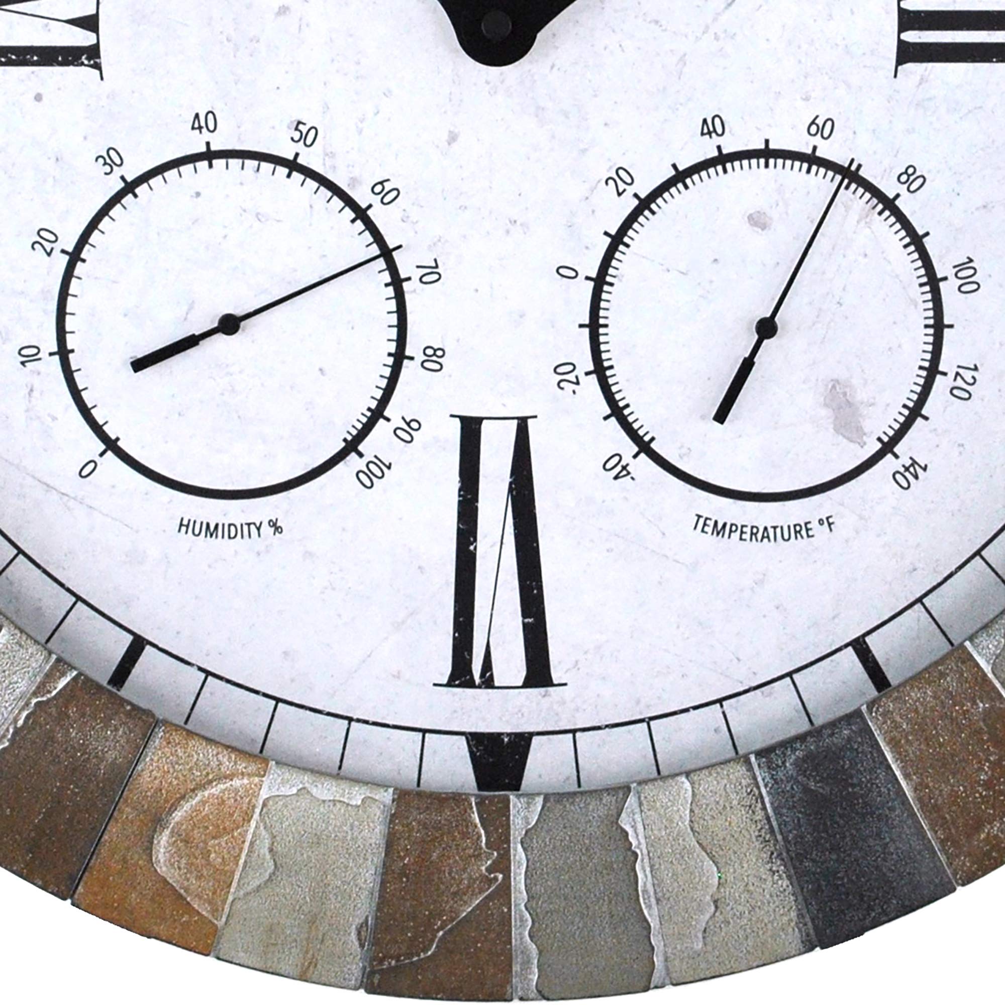 FirsTime & Co. Garden Stone Outdoor Wall Clock, 18", Faux Slate