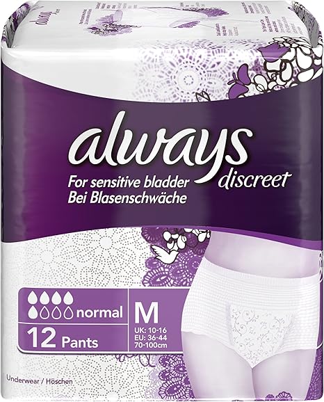 Always Discreet Medium Incontinence Pants - Pack of 96: Amazon.co.uk ...