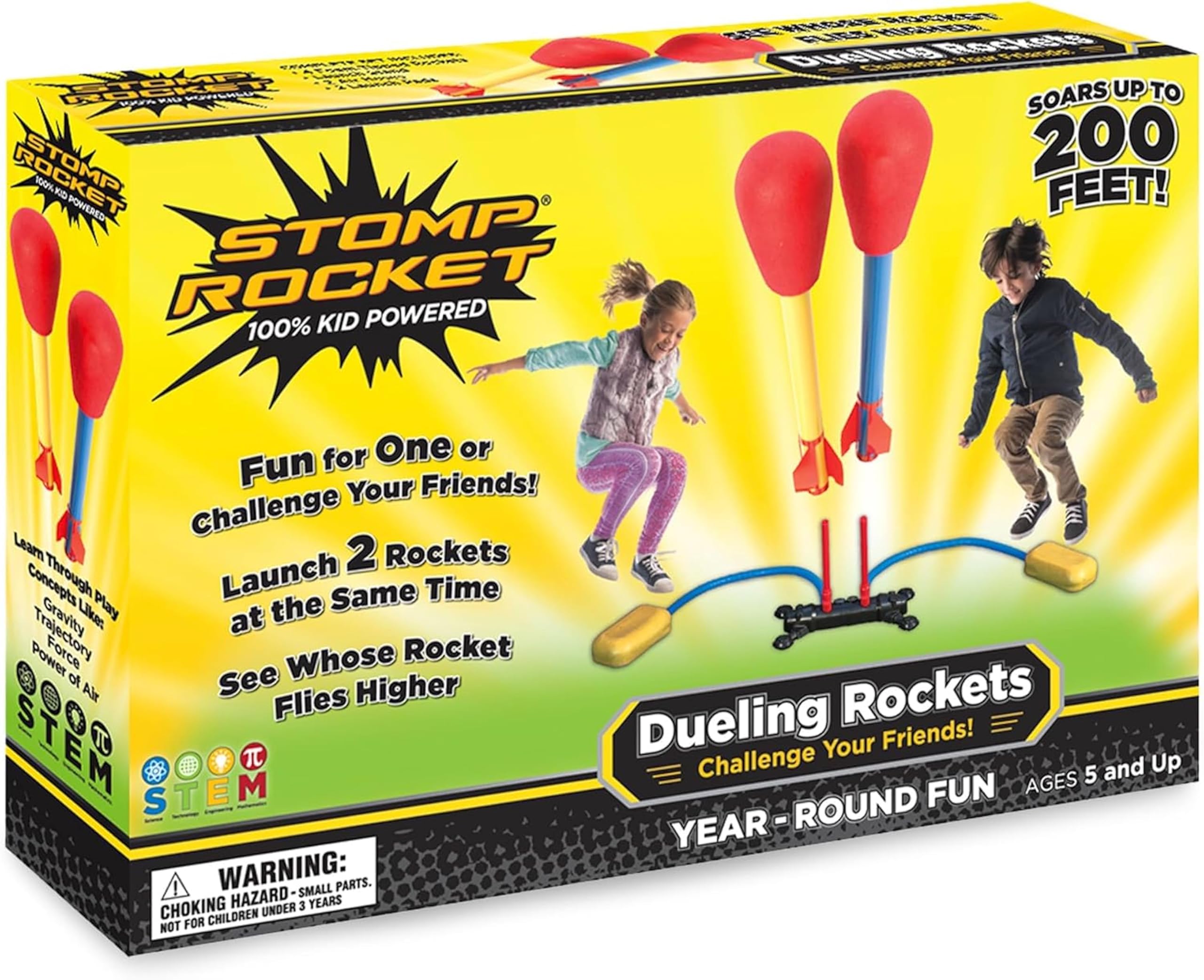 Stomp Rocket Original Dueling Rocket Launcher for Kids, 4 Rockets - Fun ...