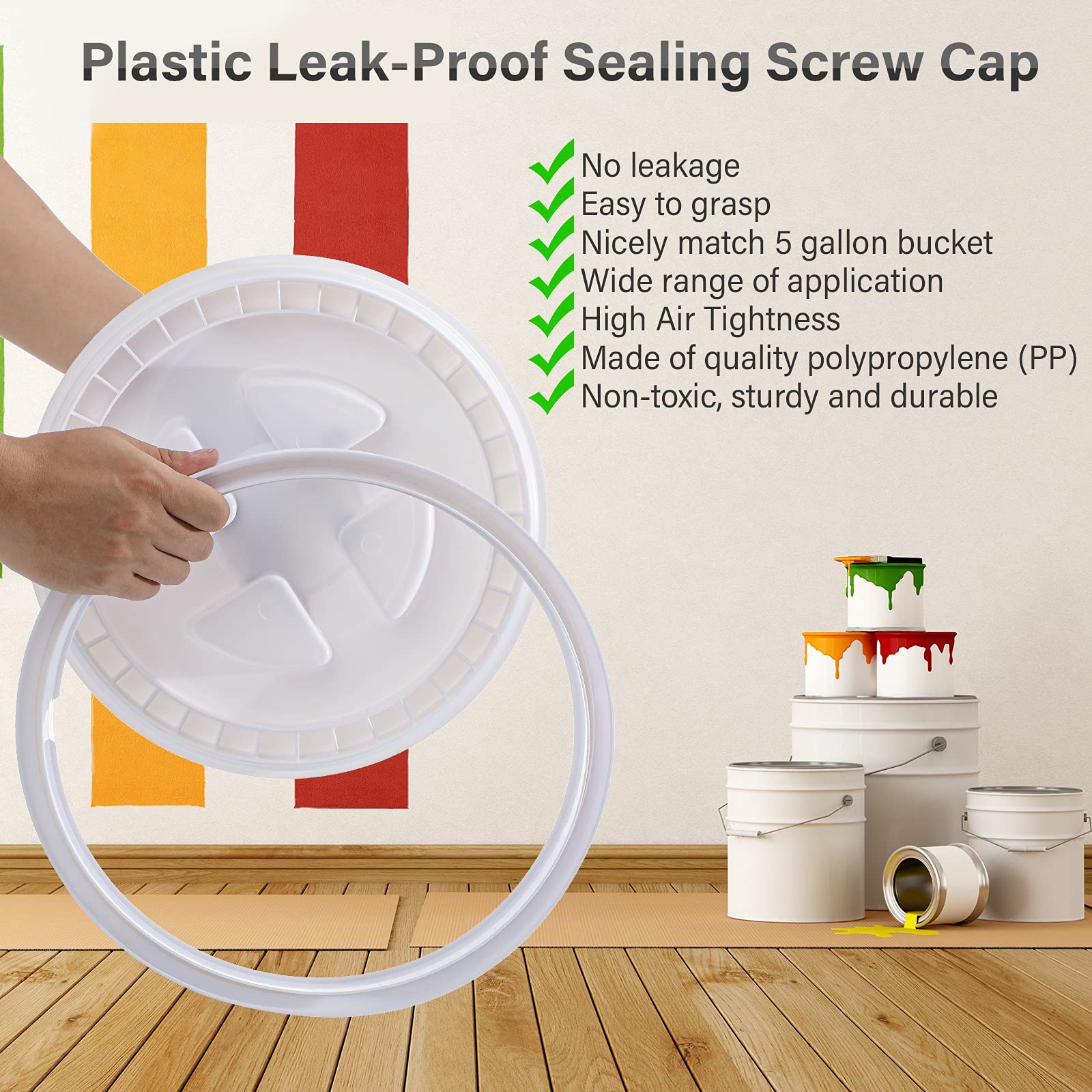 Mua Jetec 2 Pieces 5 Gallon Screw Cap Plastic Leak-Proof Screw Seal ...