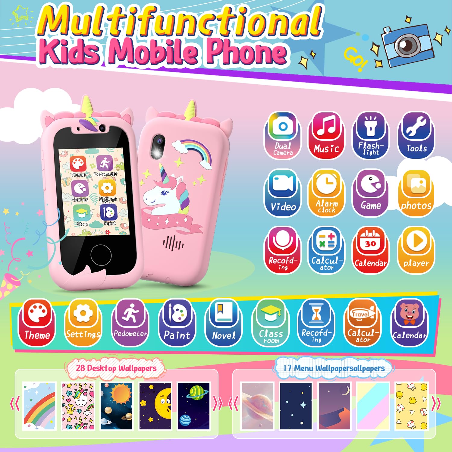 Mua Kids Smart Phone Toy, 32GB Educational Pretend Play Phone for Boys ...