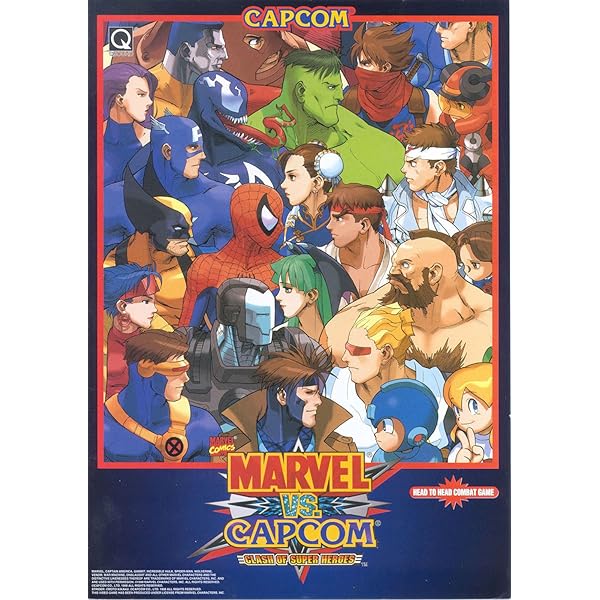 STICKER AUTOCOLLANT POSTER A4 COMICS MARVEL-JEUX CAPCOM.MARVEL VS ...