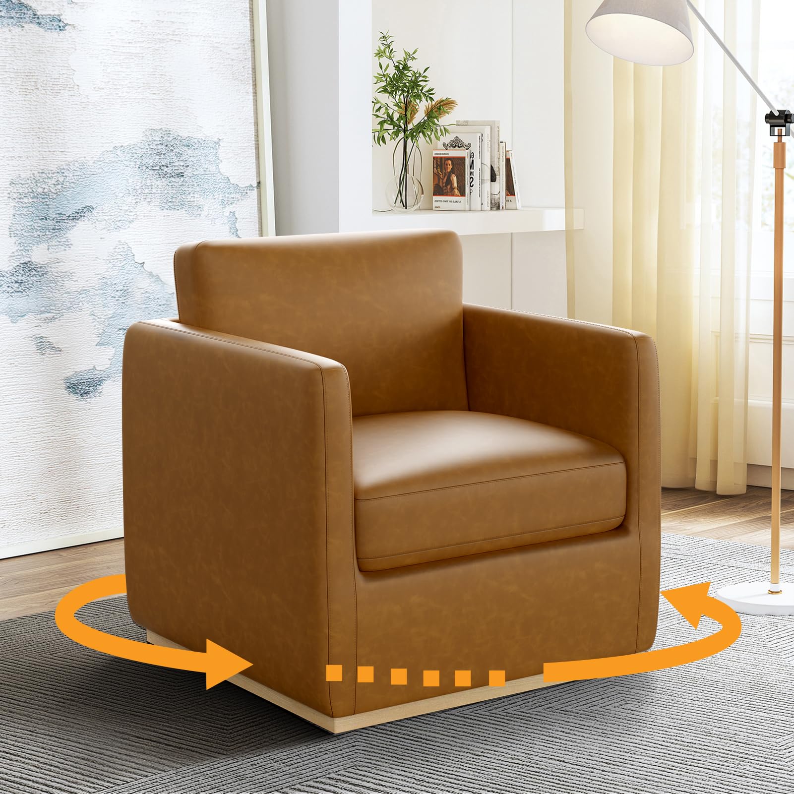 **TRUCK PICKUP ONLY** Swivel Accent Chair, Premium Barrel Chair for ...