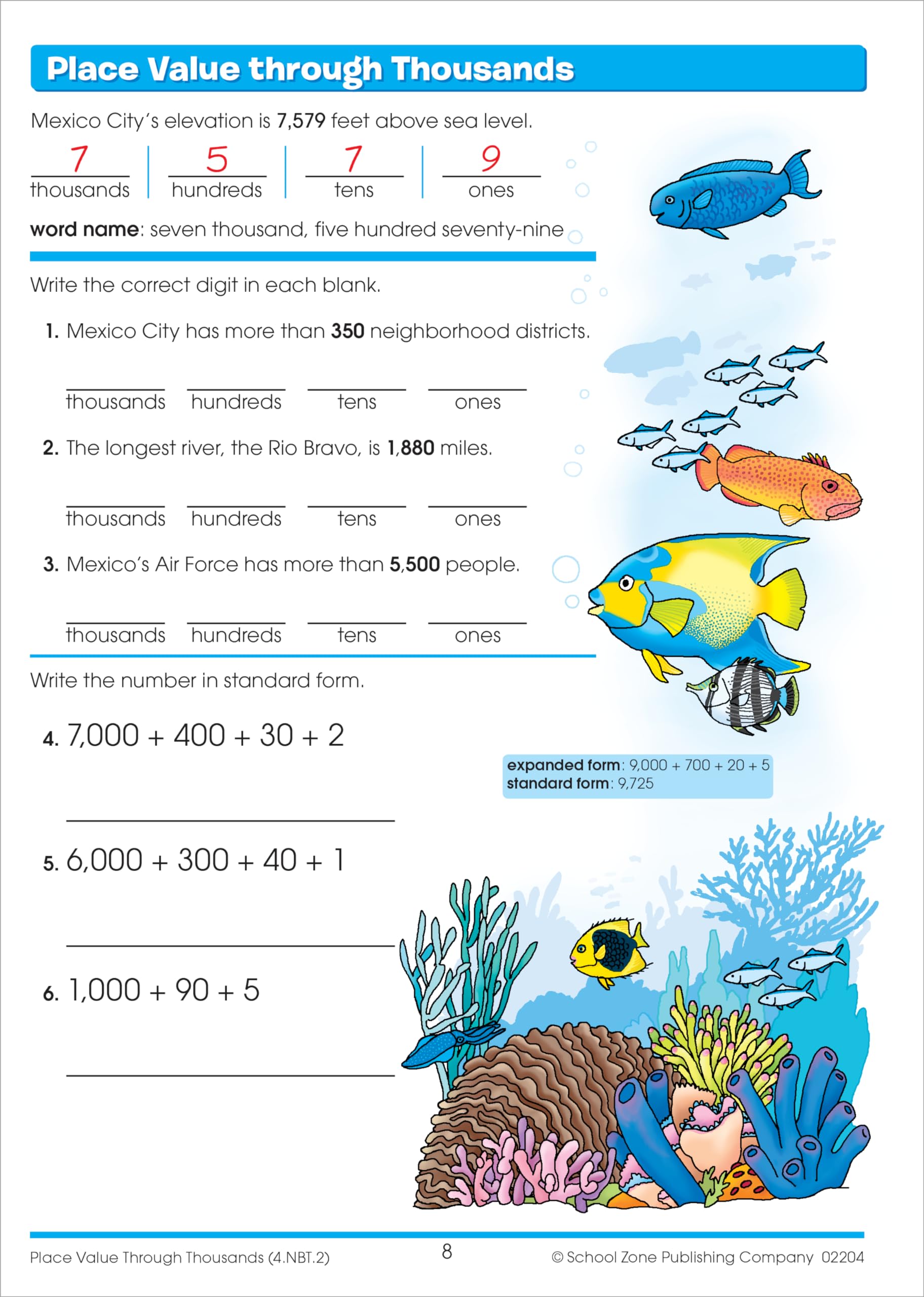 Mua School Zone Math Basics 4 Workbook: 64 Pages, 4th Grade ...