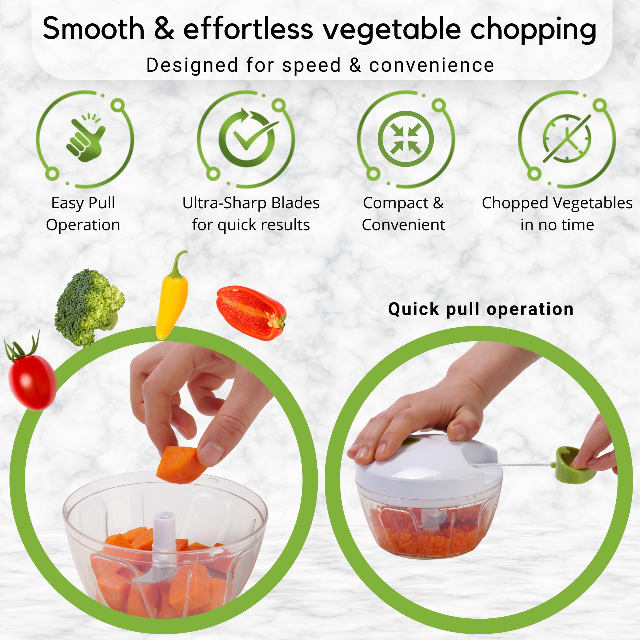 Mua Brieftons Manual Food Chopper, Compact & Powerful Hand Pull Chopper ...