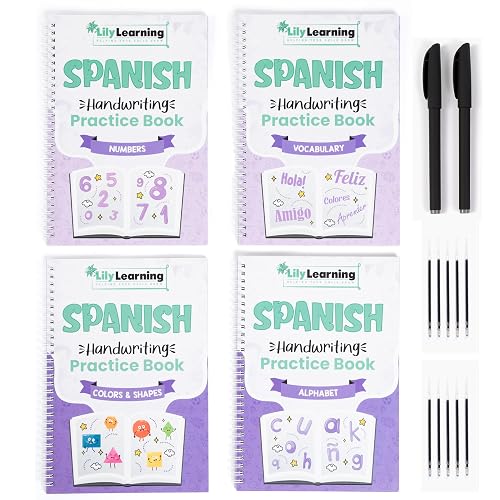 Lily Learning Spanish Starter Kit - Reusable Bilingual Copybooks for ...