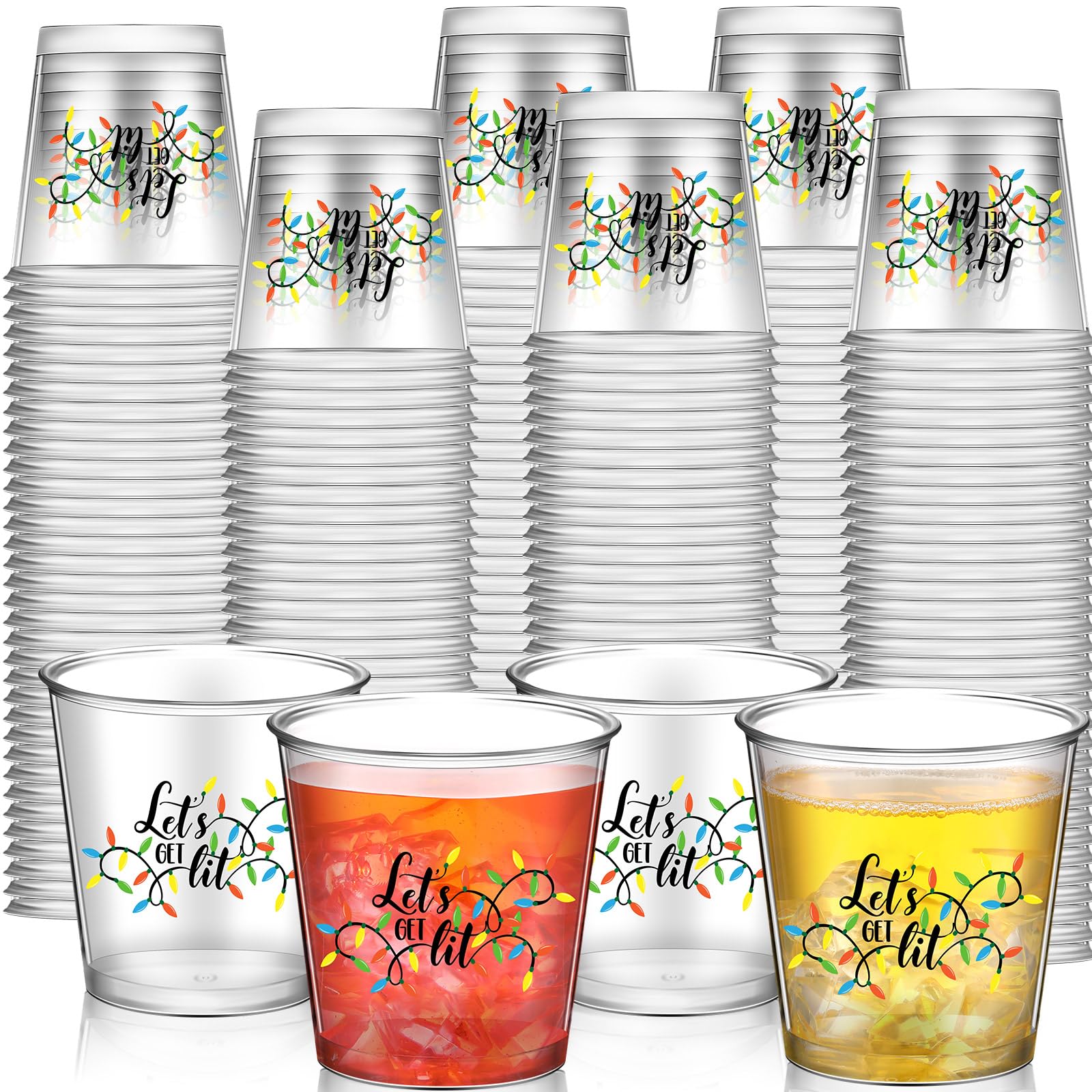 Nuogo 100 Pcs Disposable Christmas Shot Glass Bulk, 2.87oz Plastic ...