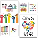 Amazon.com: 6 Rainbow Poster Diversity Posters for Classroom Decor for ...