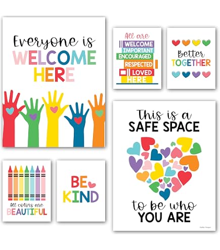 Classroom Door Sign Everyone Is Welcome Here Poster - 12x18 Laminated ...