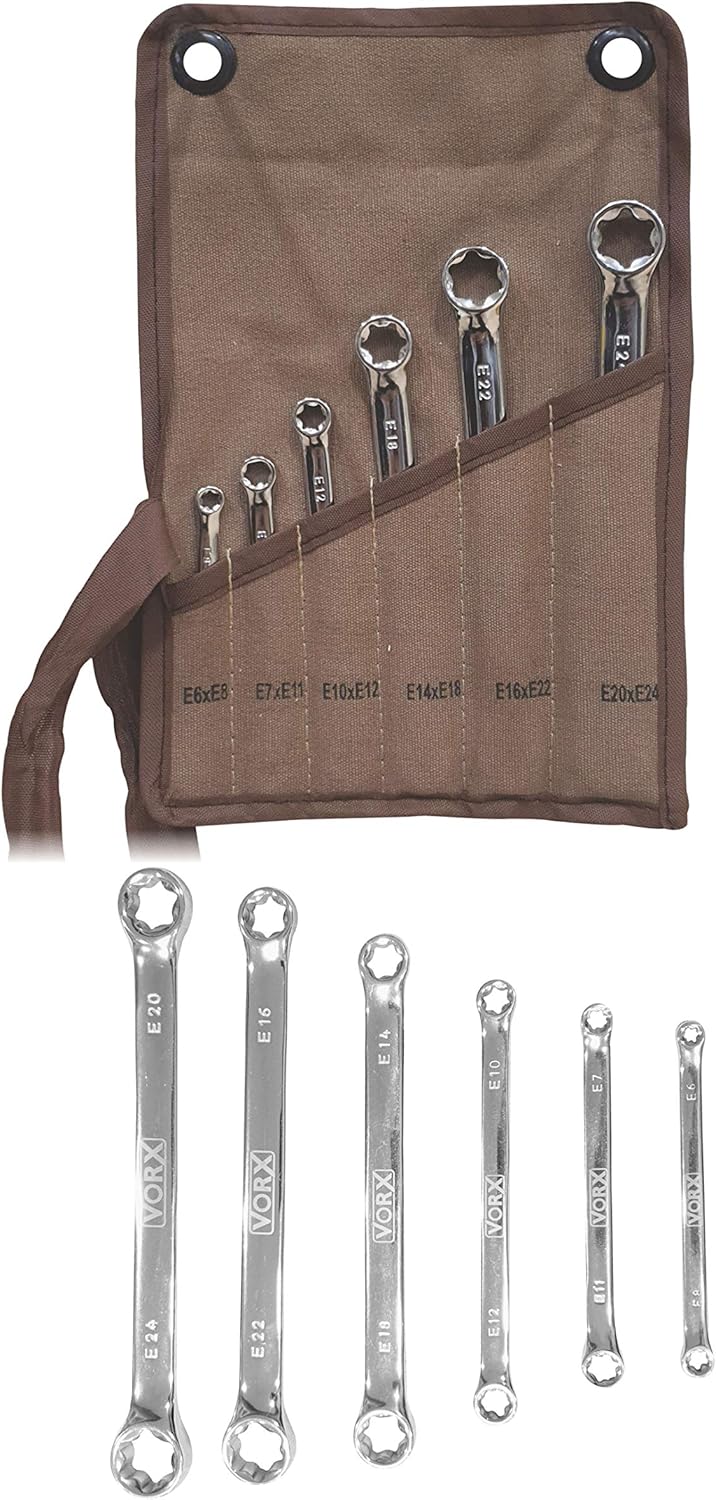 VORX SPANNERS 6 Piece TORX Star Spanner Set Double END E6 to E24 Drop ...