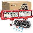 Amazon.com: Nilight LED Light Bar 2PCS 6.5Inch Triple Row Spot Flood Combo Lights w/Wiring Kit ...