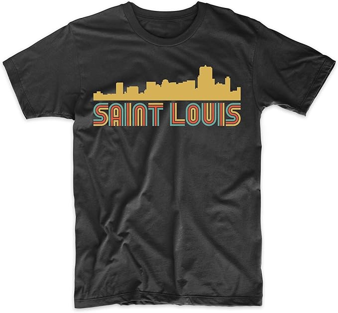Amazon.com: Vintage Style Saint Louis Missouri Skyline T-Shirt: Clothing