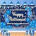 Amazon.com: Navy Blue Retirement Party Decorations Banner Navy Blue ...