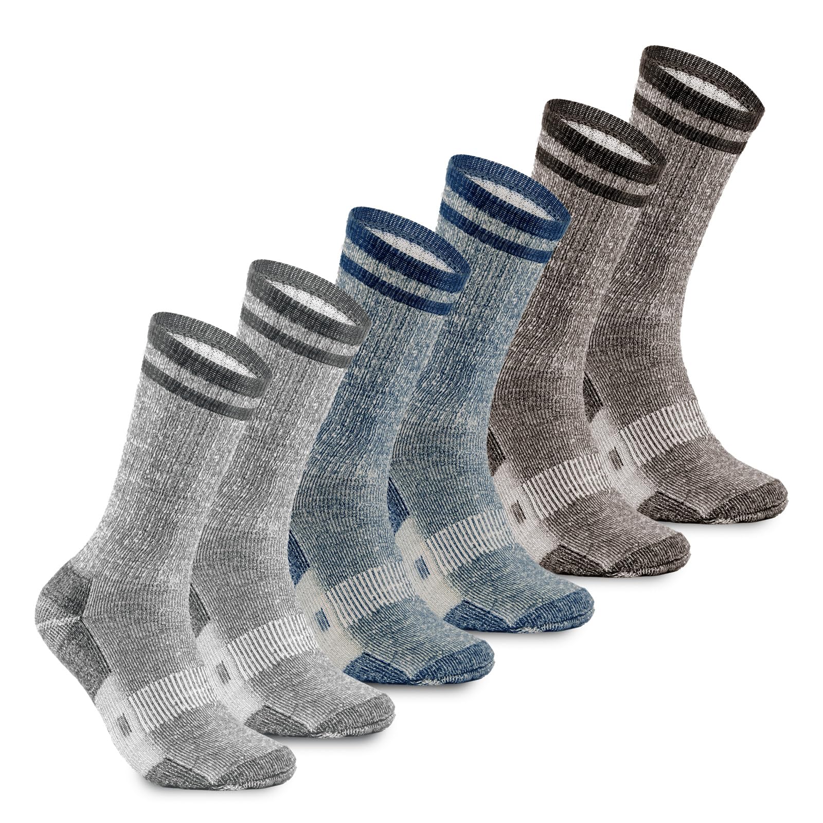 MERIWOOL 3 Pairs Merino Wool Midweight Hiking Crew Socks for Men and ...