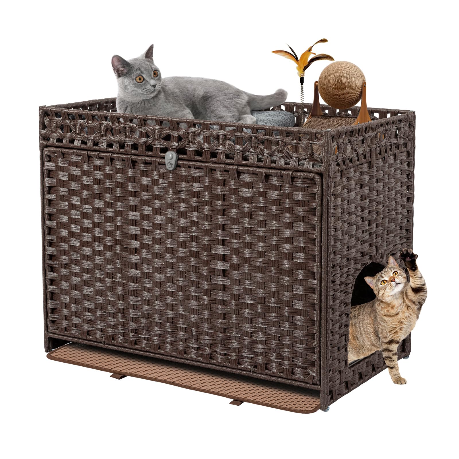 Doveaid Cat ter Box Enclosure Furniture Hidden, Pet House Litter Box ...